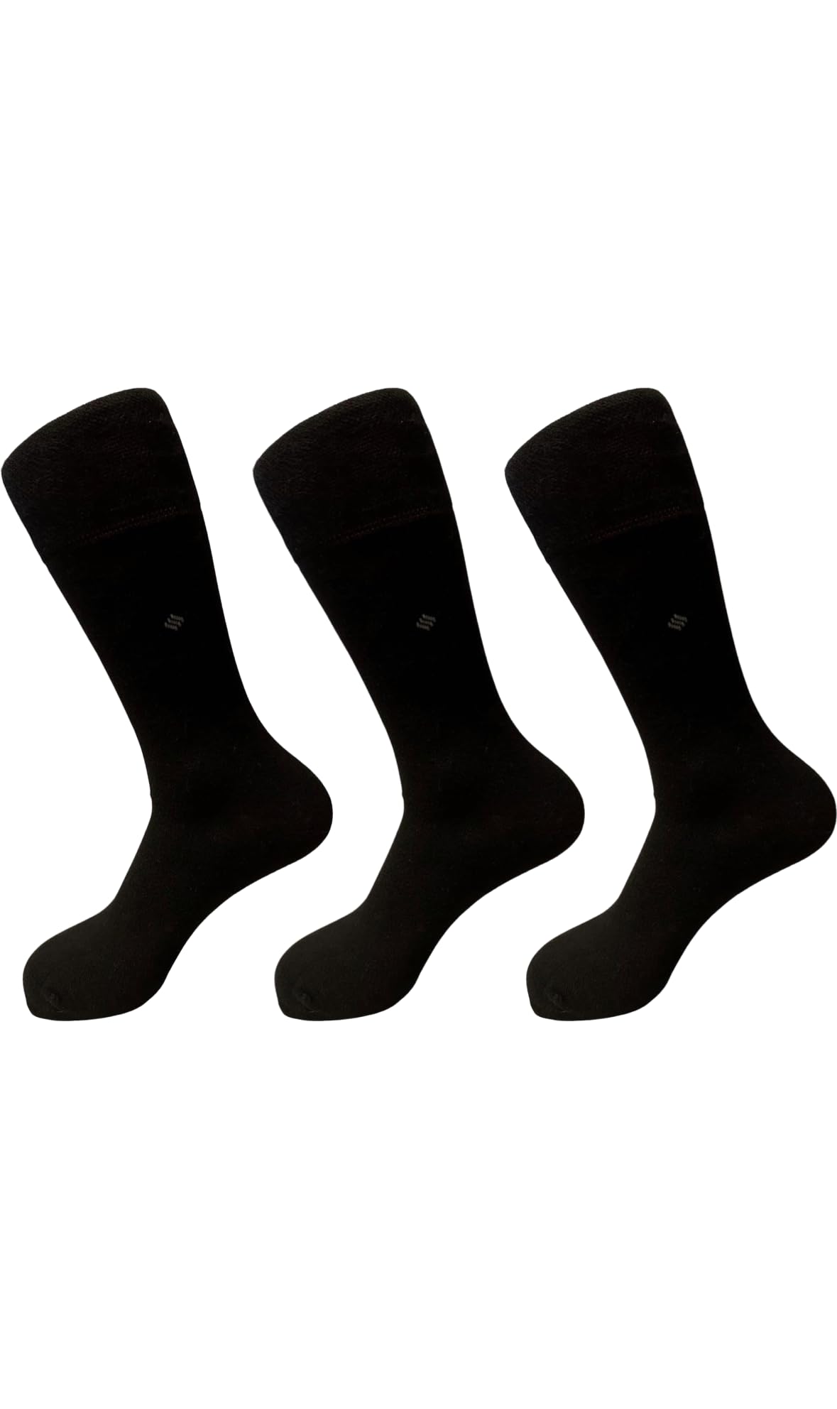 Bamboo Dress Socks Crew Socks Mens Womens Black Color Soft Durable Moisture Wicking Seamless Toe 3 Pairs