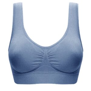 Ausyst 5 Pack Sports Bras Women Seamless Wirefree Solid Color Yoga Bra with Removable Pads for Women Fitness Vest Tops