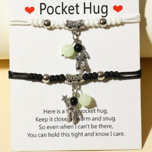 2pcs Couple Glow In The Dark Astronaut Charm Bracelet