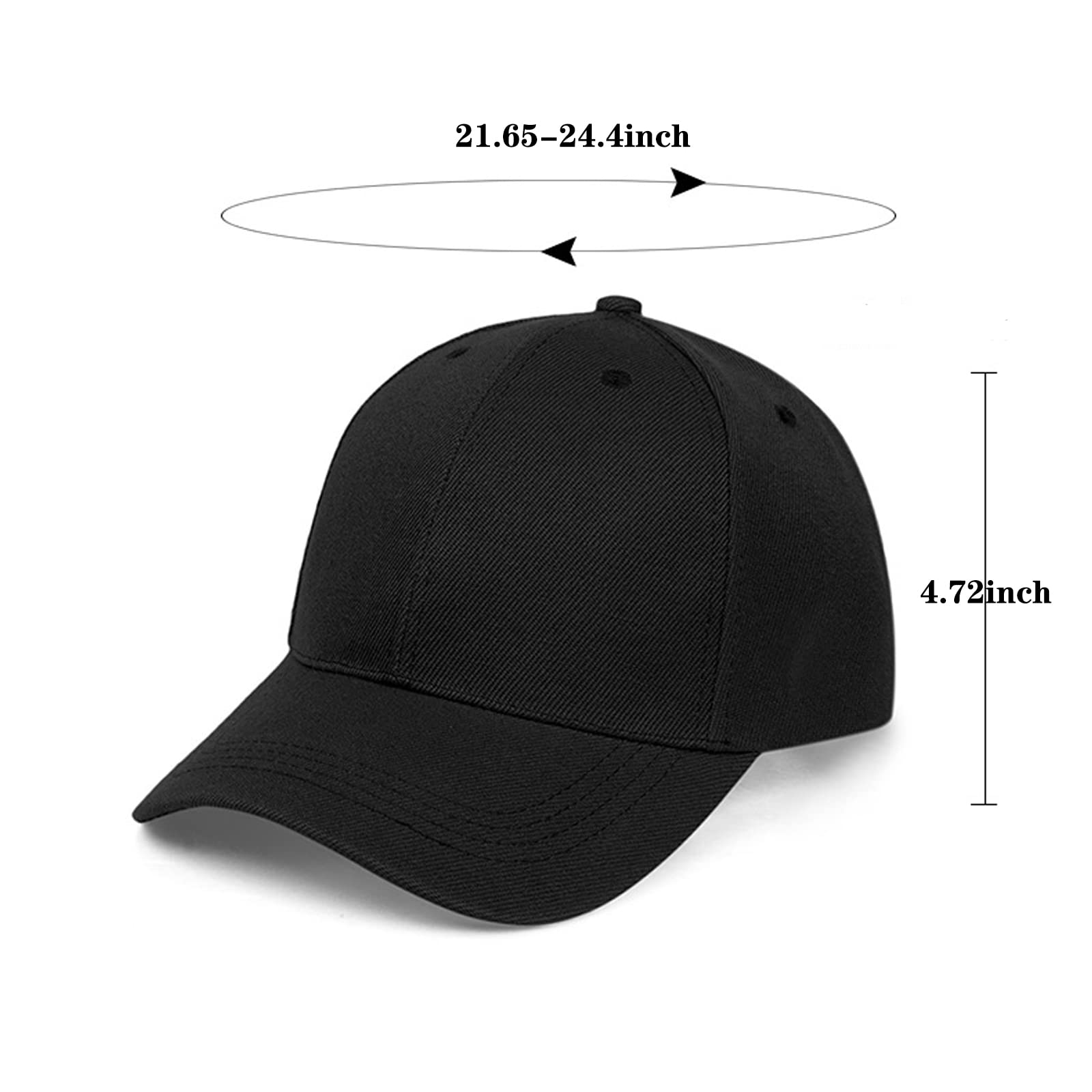 Tergy 20PCS Blank Baseball Caps Adjustable Back Strap Golf Dad Hat for Men and Women (Black)