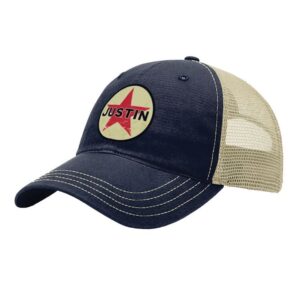 justin boots navy baseball cap star logo