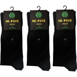 Bamboo Dress Socks Crew Socks Mens Womens Black Color Soft Durable Moisture Wicking Seamless Toe 3 Pairs