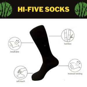 Bamboo Dress Socks Crew Socks Mens Womens Black Color Soft Durable Moisture Wicking Seamless Toe 3 Pairs