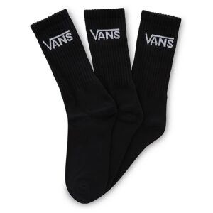 vans men's classic crew socks (3 pairs), black, size 9.5-13