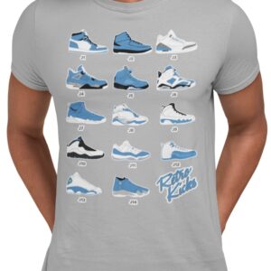 Jordan Retro Sneakers University Blue Image T Shirt to Match Jordans, Tee to Match Jordan 1 2 3 4 5 6 11 12 13