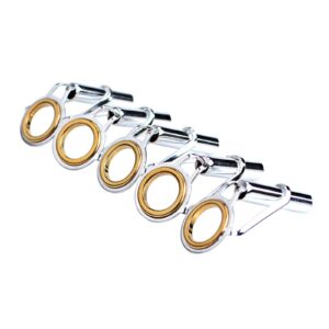 5x fishing rod tip guide set stainless steel replacement rod accessories circle tools for rod, 7 size gold