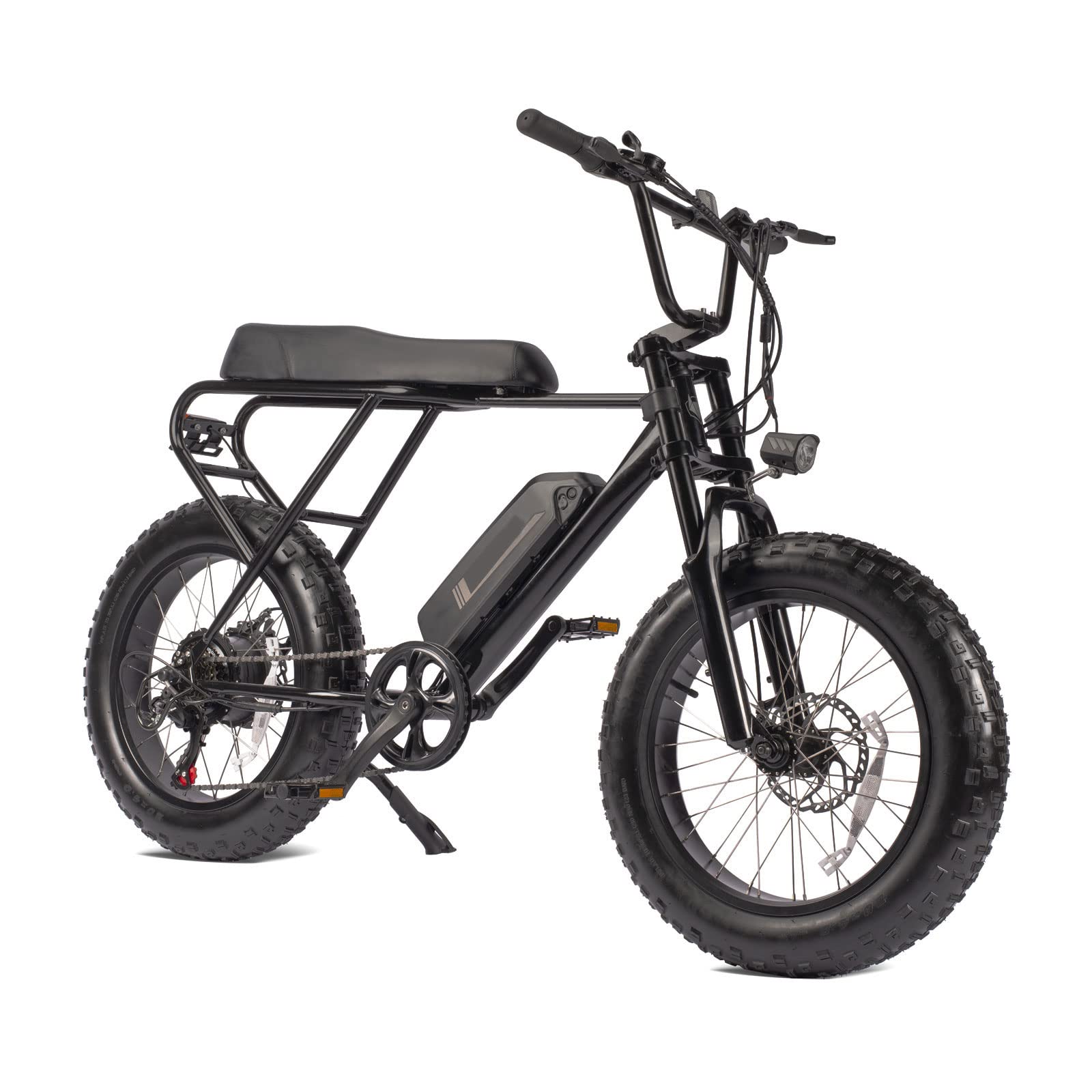 Fat Tire Electric Bike, 500W Brushless Motor, 48V/13Ah Removable Lithium-Ion Battery, Shimano 6-Speed E-Bike, 40 Miles Range, 4'' Wide Tires, Mini Swell Electric Bike for Adults (Black)