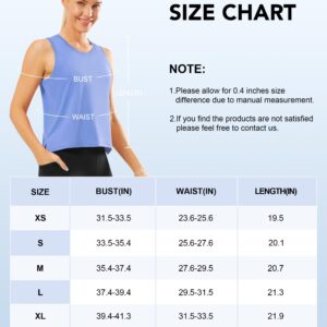 Workout Tops for Women Crop Sleeveless Workout Shirts for Women Athletic Running Yoga Tank Top for Women Blue