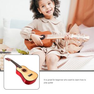 Kisangel 1pc 23 Inch Acoustic Guitar Wooden Beginner Guitar Music Instruments for Kids Girls Boys Beginners(Wood Color)