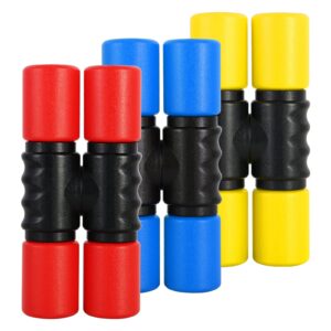 ranming twist shaker 3pcs double row shakers percussion instruments set medium volumelatin latin percussion instruments for studio,band,drummers(yellow-blue-red)