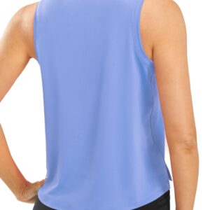 Workout Tops for Women Crop Sleeveless Workout Shirts for Women Athletic Running Yoga Tank Top for Women Blue