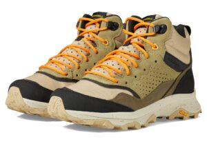 merrell® speed solo mid waterproof hiking boots for men – floatpro™ foam midsole – removable pu footbed clay/olive 9 m