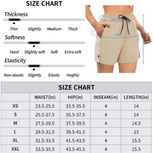 AFITNE Women's Hiking Shorts Quick Dry Lightweight Golf Active Water Shorts with Pockets for Summer Work Outdoor Camping Fishing Khaki M