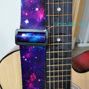 RAUYIVANY Guitar Straps,Beautiful starry sky pattern both ends long leather with strap locks + buttons + 3 picks, adjustable length for acoustic electric and bass guitars accessory