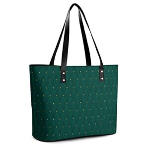 Womens Handbag Dark Green Color Leather Tote Bag Top Handle Satchel Bags For Lady