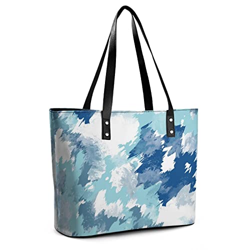 Womens Handbag Tie Dye Pattern Leather Tote Bag Top Handle Satchel Bags For Lady