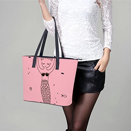 Womens Handbag Mermaid Leather Tote Bag Top Handle Satchel Bags For Lady