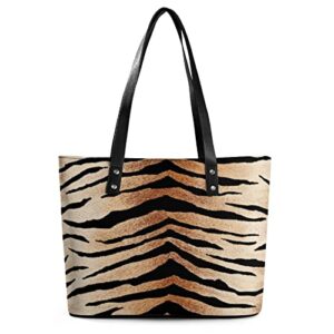 womens handbag tiger animal skin texture leather tote bag top handle satchel bags for lady