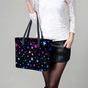 Womens Handbag Space Galaxy Constellation Stars Pattern Leather Tote Bag Top Handle Satchel Bags For Lady