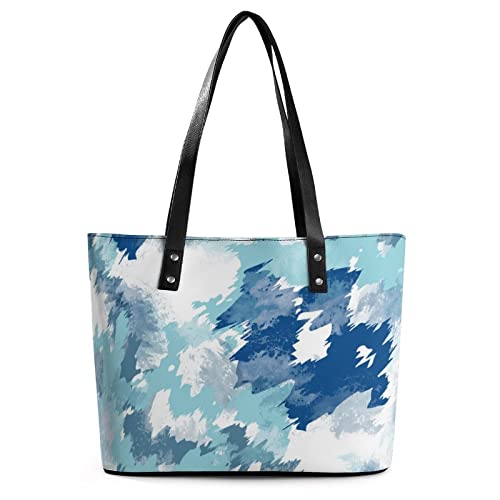 Womens Handbag Tie Dye Pattern Leather Tote Bag Top Handle Satchel Bags For Lady