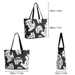 Womens Handbag Bulldog Pattern Leather Tote Bag Top Handle Satchel Bags For Lady