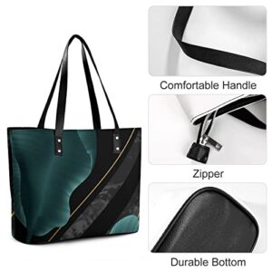 Womens Handbag Palm Leaves Leather Tote Bag Top Handle Satchel Bags For Lady