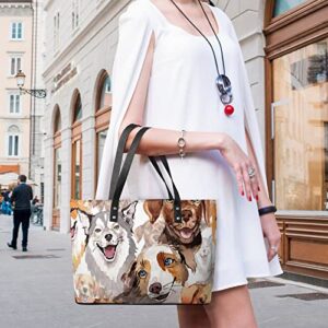 Womens Handbag Dog Leather Tote Bag Top Handle Satchel Bags For Lady