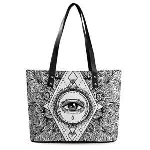 womens handbag mandala pattern leather tote bag top handle satchel bags for lady