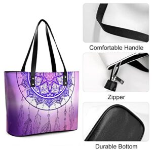 Womens Handbag Dreamcatcher Leather Tote Bag Top Handle Satchel Bags For Lady