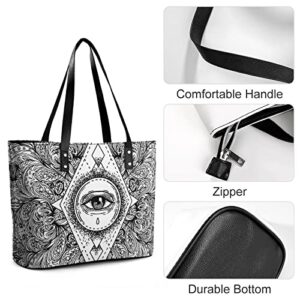 Womens Handbag Mandala Pattern Leather Tote Bag Top Handle Satchel Bags For Lady