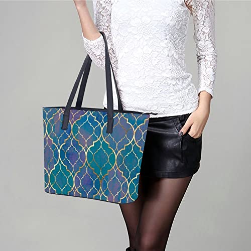 Womens Handbag Gold Green Texture Leather Tote Bag Top Handle Satchel Bags For Lady