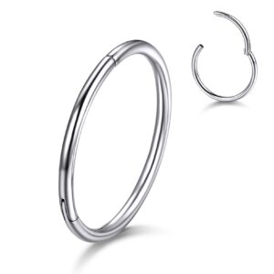 keystyle surgical steel sleeper tiny hoop earrings, womens nose ring septum ring helix ring daith ring lip ring, 9mm