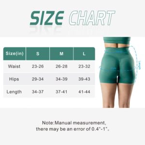 H-Quenby Workout Shorts for Women Tummy Control High Waisted Seamless Running Shorts Gym Fitness Yoga Home Athletic Shorts Green