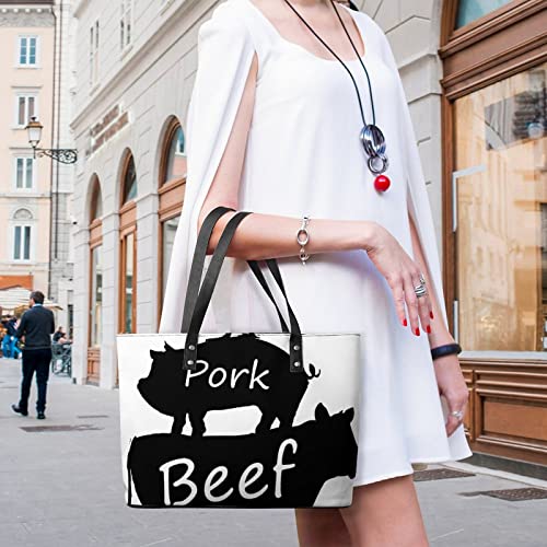 Womens Handbag Farm Animal Silhouettes Leather Tote Bag Top Handle Satchel Bags For Lady