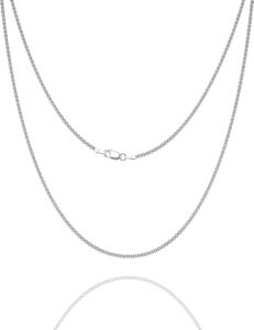 asdull 925 sterling silver 2mm silver box chain necklace for men silver link chain for women 22 inches