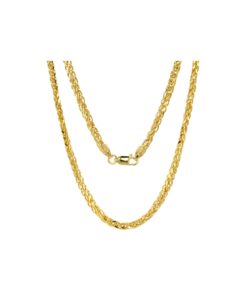 jewelheart 14k gold square wheat chain 4.5mm braided yellow gold necklace real gold chains for men diamond cut gold chain necklace for women with lobster clasp 24"