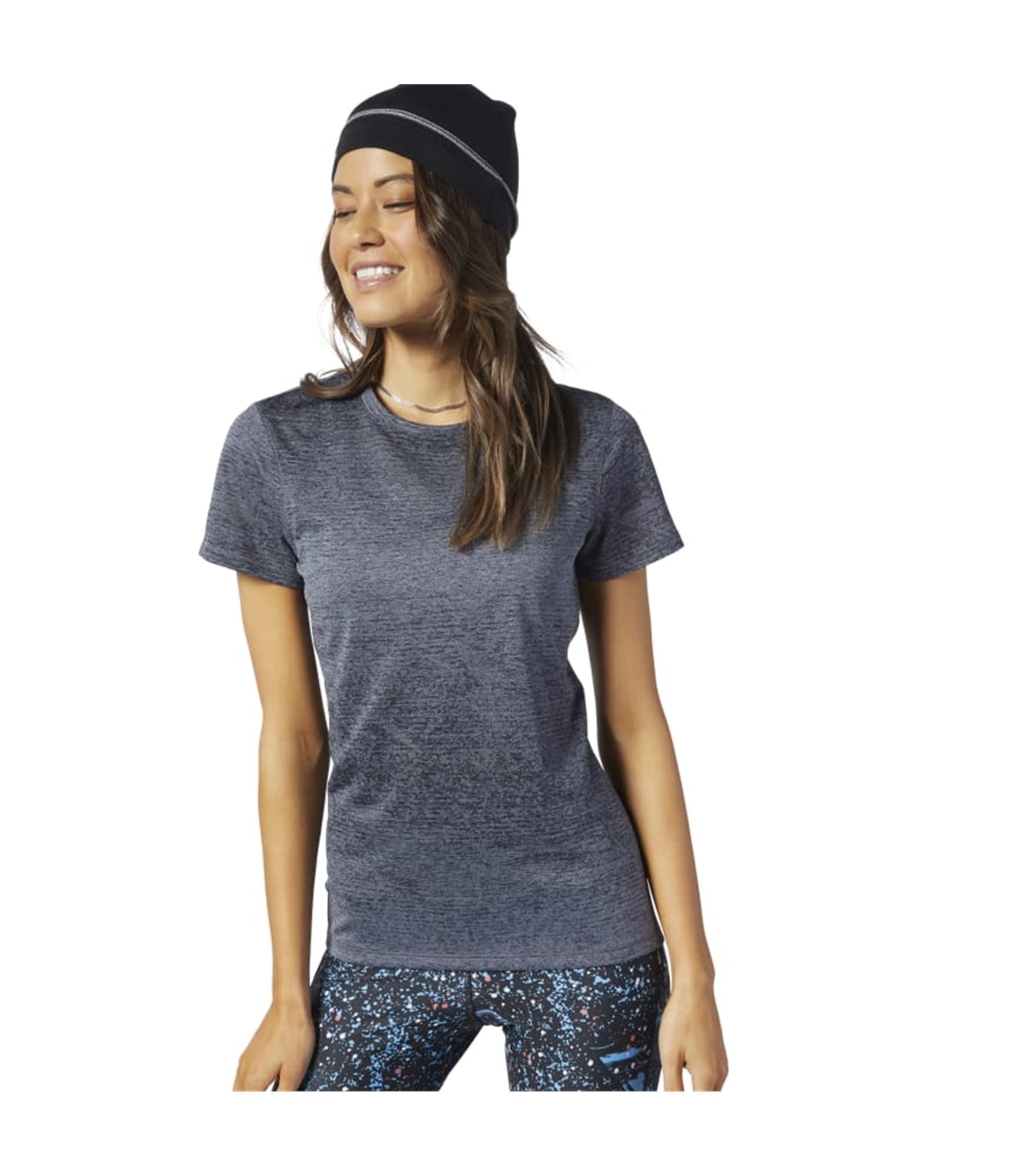 Reebok Womens OSR Knit Basic T-Shirt, Grey, XX-Small