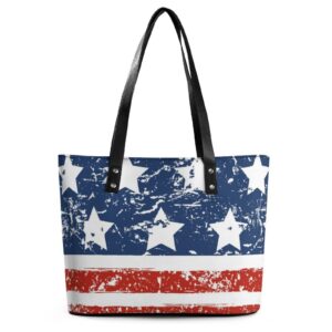 womens handbag american flag leather tote bag top handle satchel bags for lady