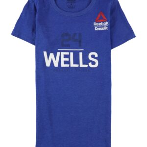 Reebok Womens 24 Wells 2018 Graphic T-Shirt, Blue, Small