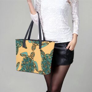 Womens Handbag Sea Turtles Leather Tote Bag Top Handle Satchel Bags For Lady