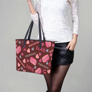 Womens Handbag Hearts And Love Pink Pattern Leather Tote Bag Top Handle Satchel Bags For Lady