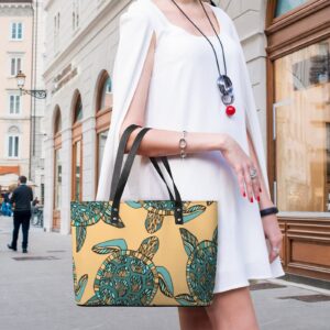 Womens Handbag Sea Turtles Leather Tote Bag Top Handle Satchel Bags For Lady