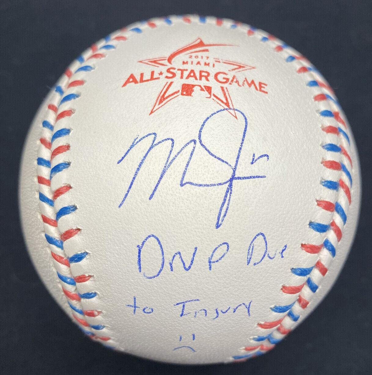 Mike Trout DNP Due To Injury :(Signed 2017 All Star Game Logo Baseball MLB Holo - Autographed Baseballs