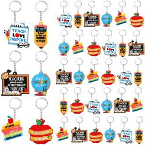 henoyso 36 pcs teacher keychain bulk teacher appreciation gifts in bulk christmas teacher gift teacher accessories (book)