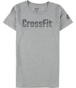 reebok womens crossfit graphic t-shirt, grey, x-small