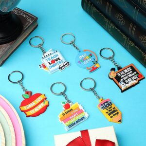 Henoyso 36 Pcs Teacher Keychain Bulk Teacher Appreciation Gifts in Bulk Christmas Teacher Gift Teacher Accessories (Book)