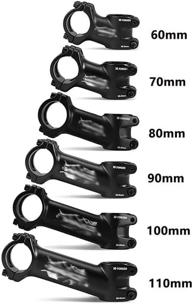 ZECHAO 17 Degree Bike Stem,Ultralight Bike Stem 60/70/80/90/100/110mm Mountain Road Bike Stem for 31.8mm Handlebar Stem Bike Stem (Color : Black, Size : 80mm)