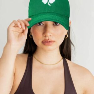 St. Patrick's Day 4 Leaf Clover Baseball Hat Adjustable Embroidery Shamrock Baseball Cap for Men and Women