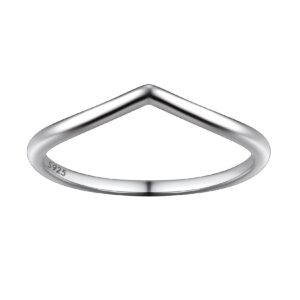 suplight small wishbone ring 925 sterling silver v shaped chevron rings for women size 5