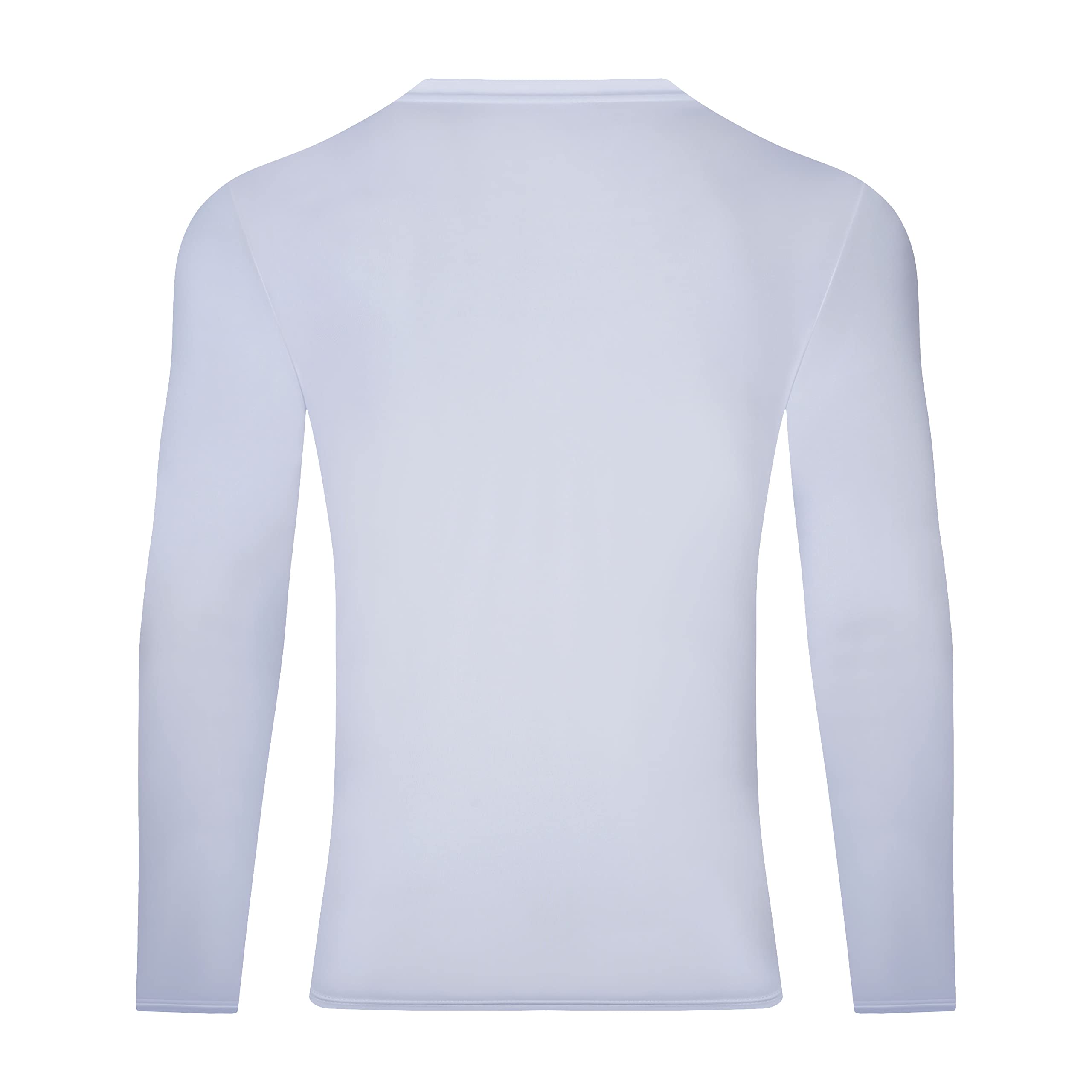 DEJIATO Men's Sport Shirt Long Sleeve Performance Quick Dry T-Shirt Lightweight Running Training Shirt White